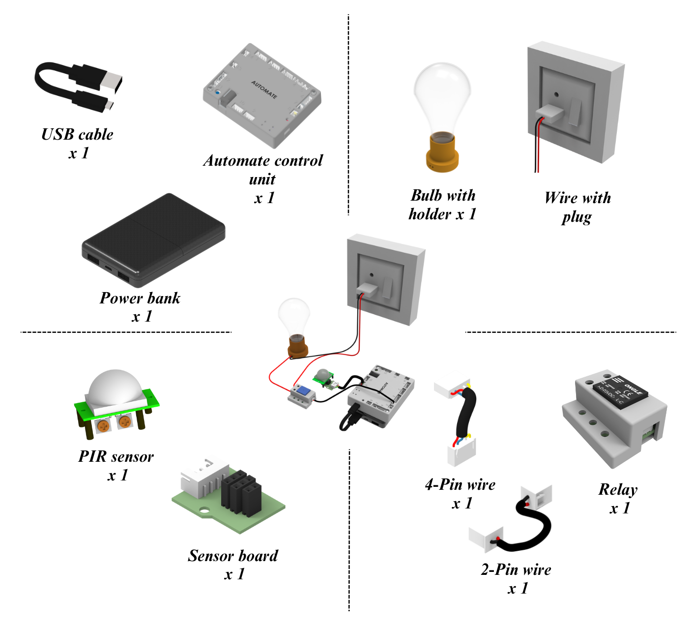 Light bulb on/off with PIR sensor | KiMu Robomatics